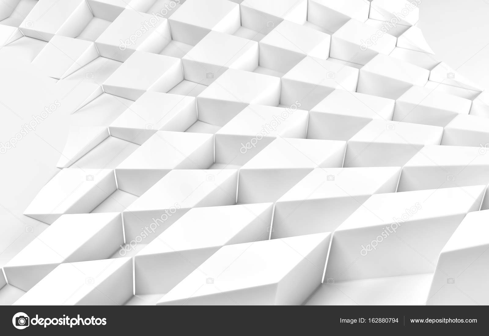 Abstract white geometric background. 3 D render Stock Photo by ...