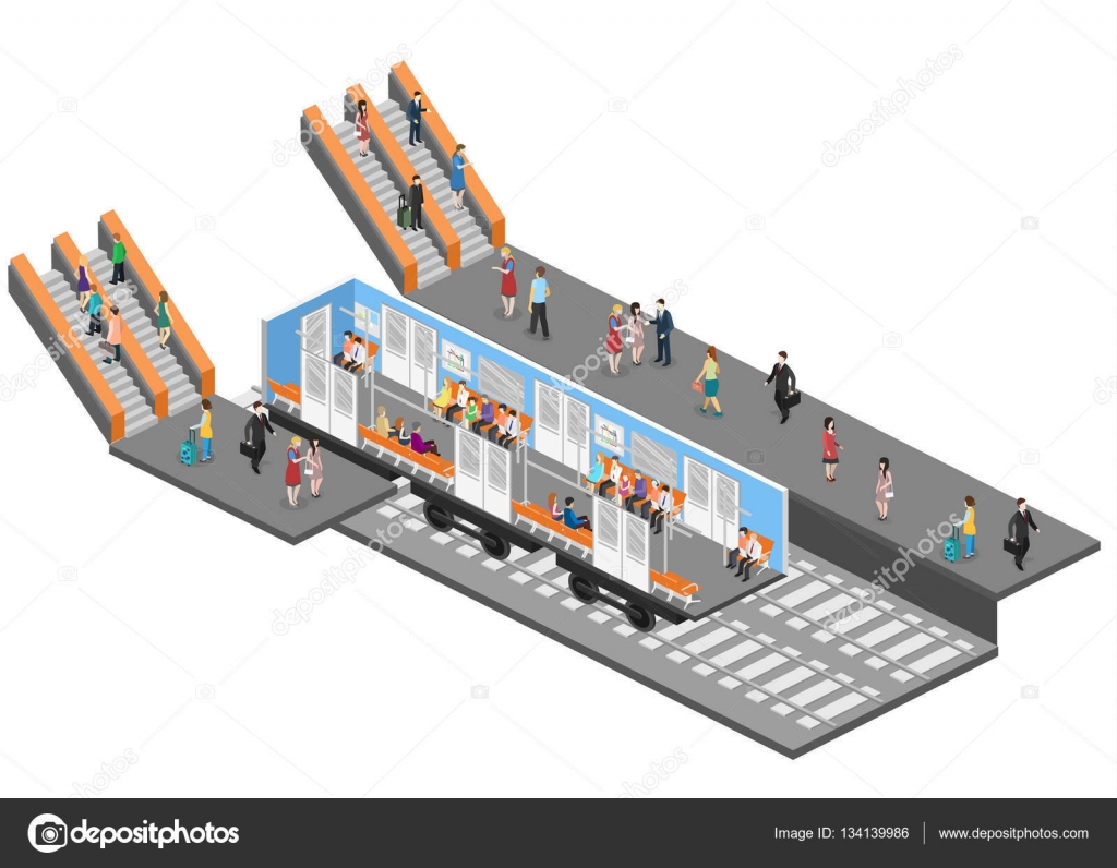 Interior of metro subway train carriage Stock Vector Image by ©reenya ...