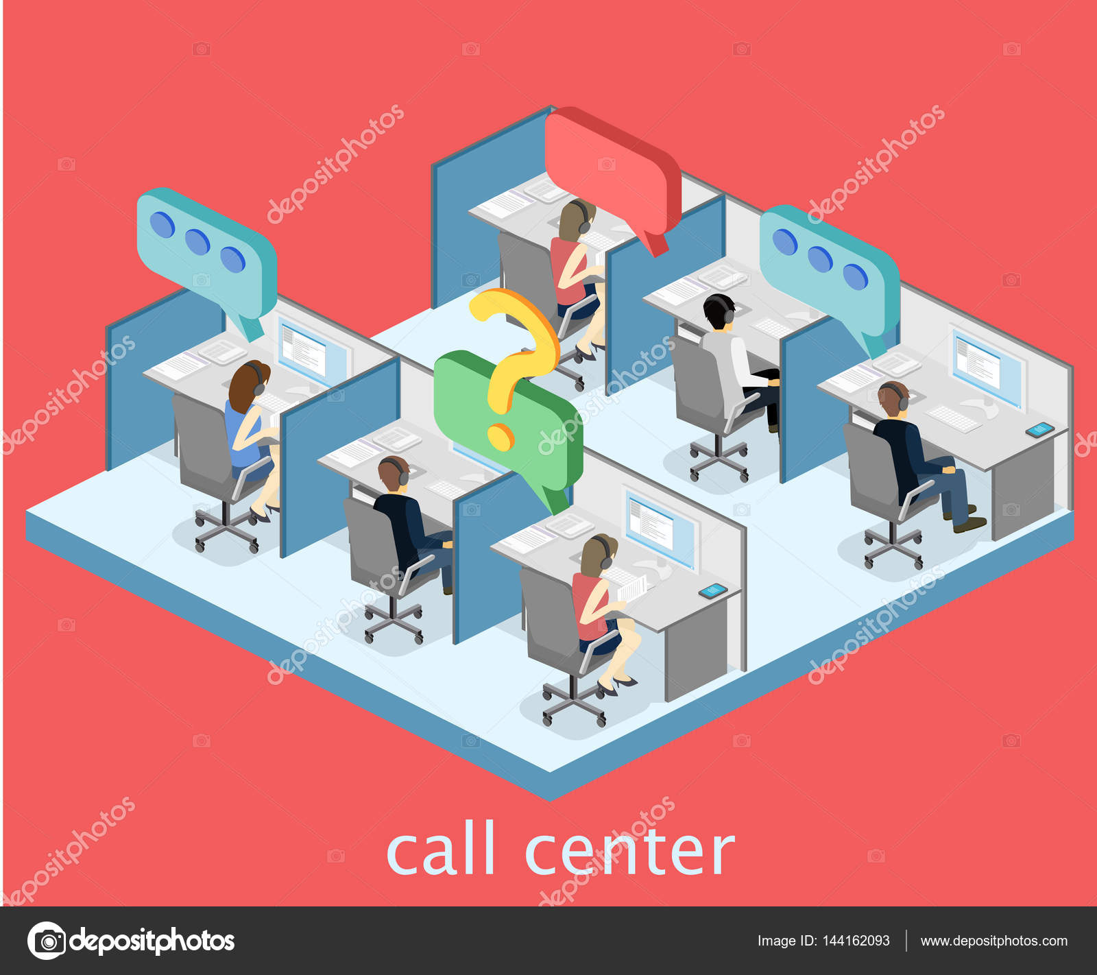 Interior of call center Stock Vector Image by ©reenya #144162093