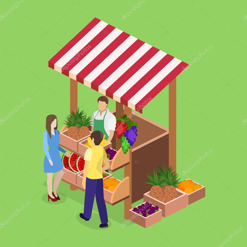 Isolated concept fruit stand. — Stock Vector © reenya #153510954