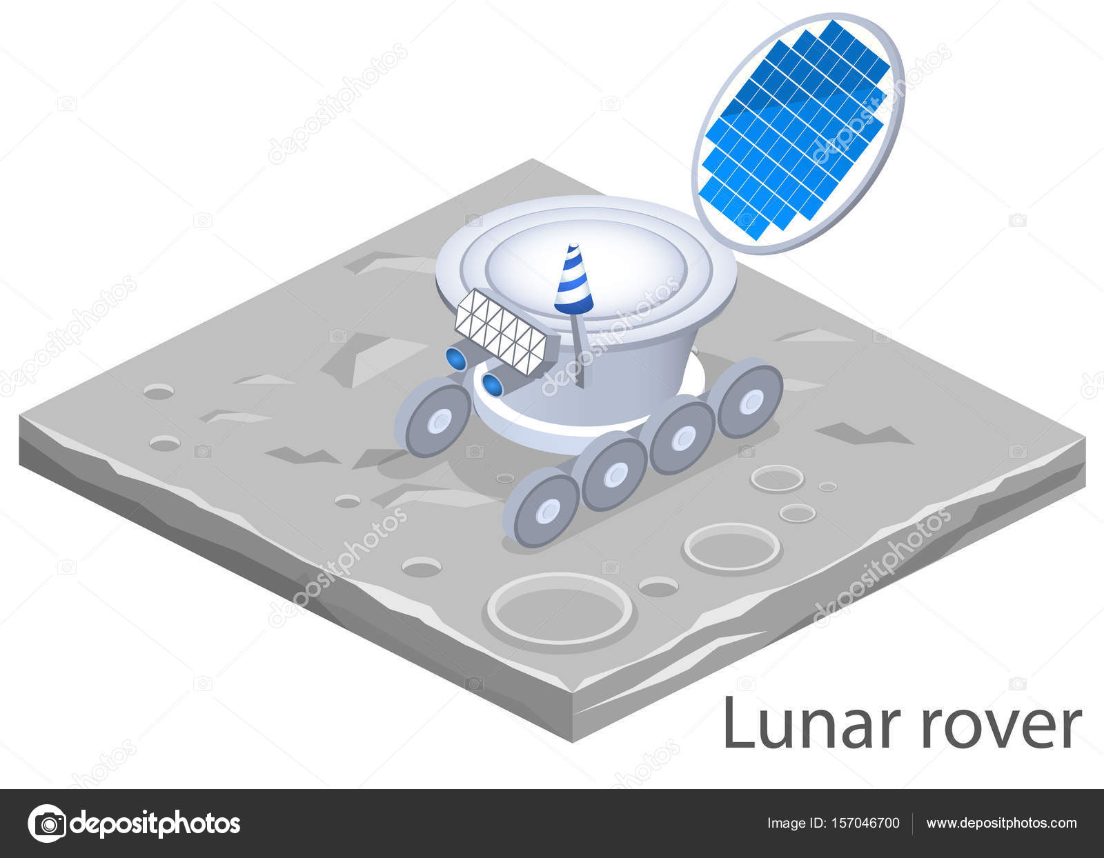 Lunar rover on the surface of the moon Stock Vector Image by ©reenya ...