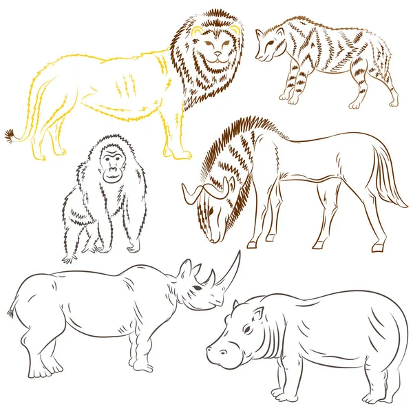 Doodle állatok rajzai — Stock Vektor © virinaflora #62082195