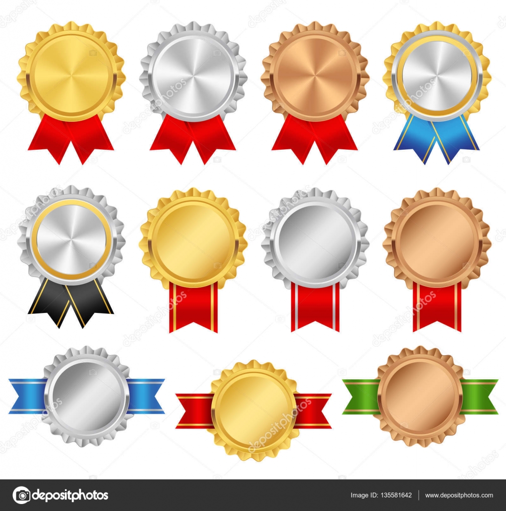 Rosettes with ribbons. Rosette premium vector set. Stock Vector by ...