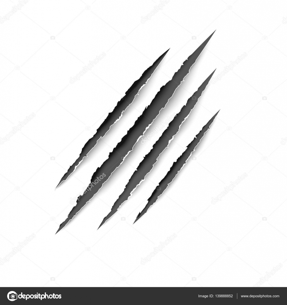 Claws scratches. Vector scratch set isolated on gray background. Stock ...