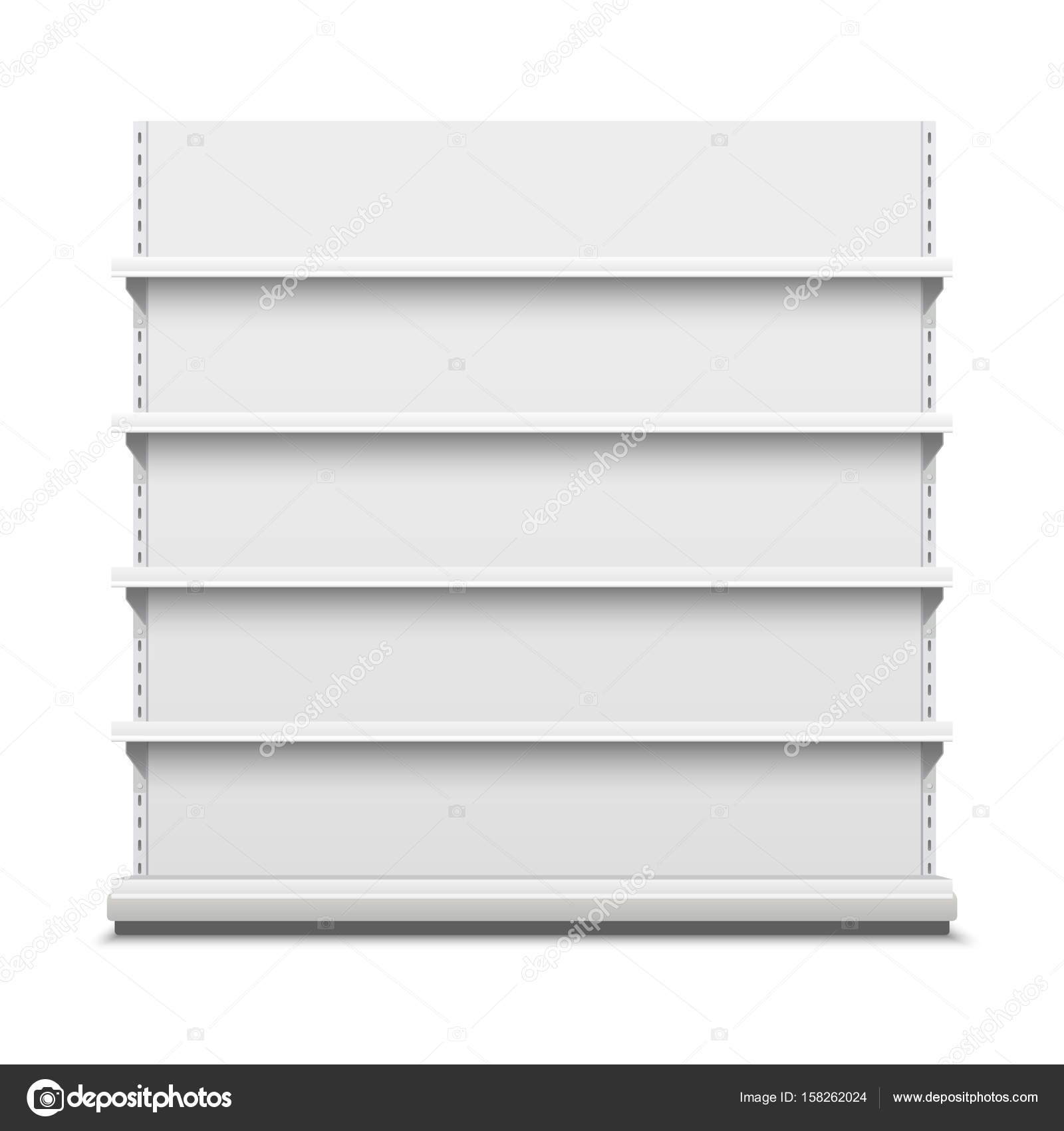 White realistic empty vector store shelves. ⬇ Vector Image by ...