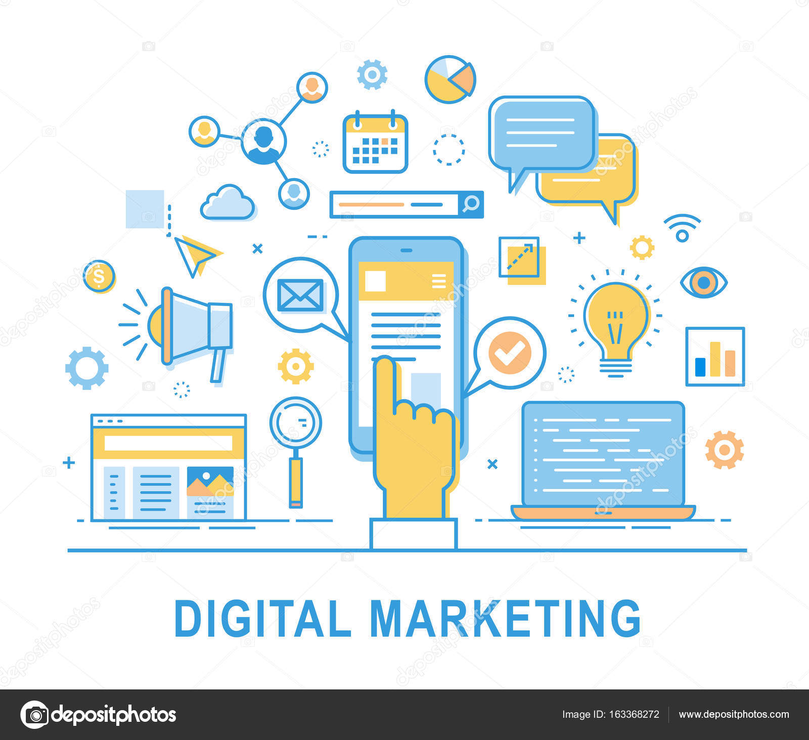 Digital marketing vector Stock Vector Image by ©Cheremuha #163368272