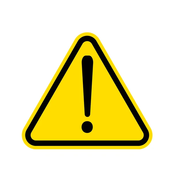 Yellow hazard warning attention icon with exclamation mark symbol Stock ...