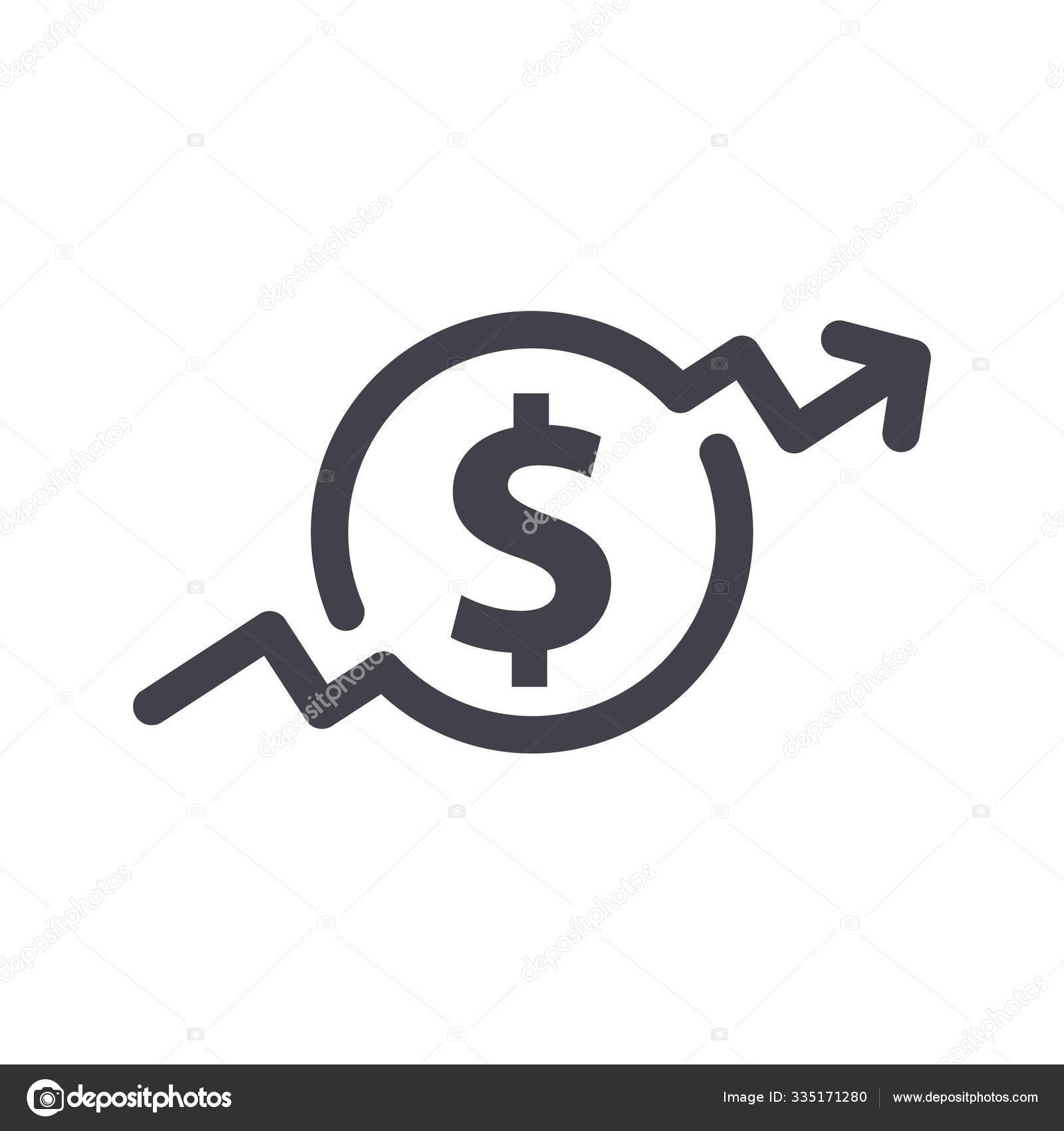 Money symbol with stretching arrow up. Stock Vector Image by ...