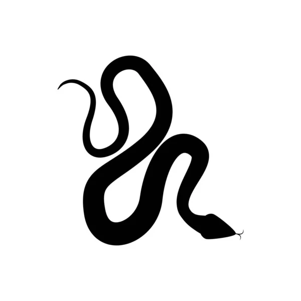 Black snake Silhouette in a simple minimalistic style. Vector isolated ...