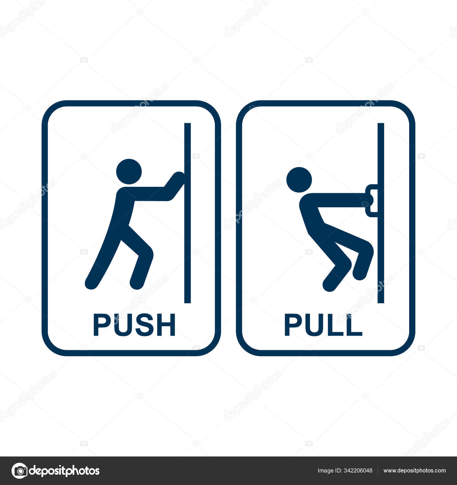 Push and Pull door sign Stock Vector by ©PainterMaster 342206048