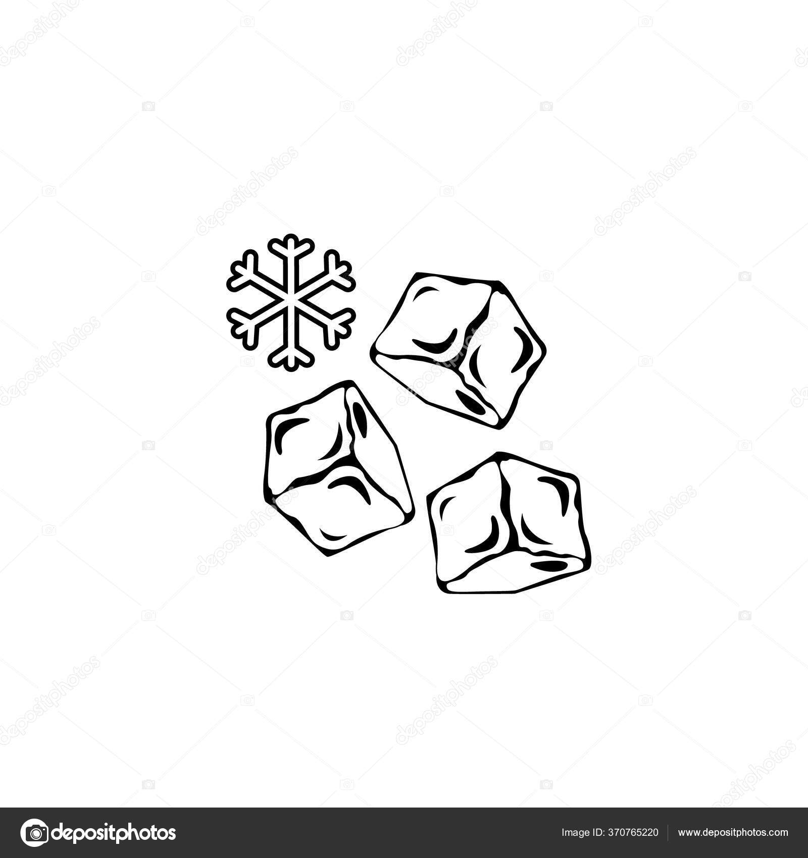 Three Ice Cubes Vector Icon White Background Stock Illustration Stock ...