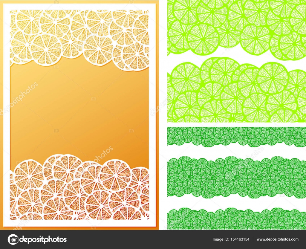 Horizontal seamless lemon slices pattern and frame Stock Vector by ...