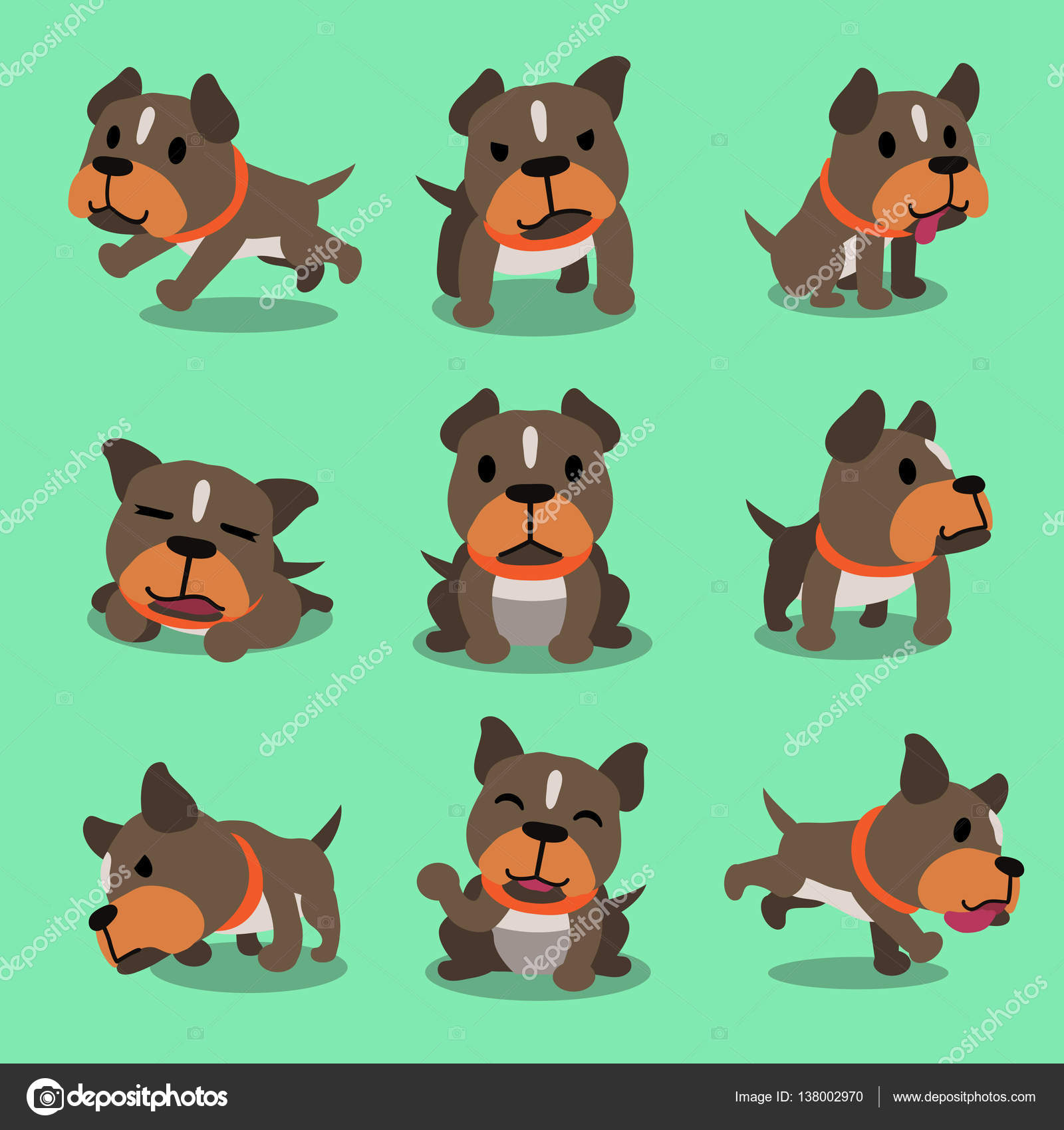 Pitbull cartoon character | Cartoon character pit bull terrier dog ...
