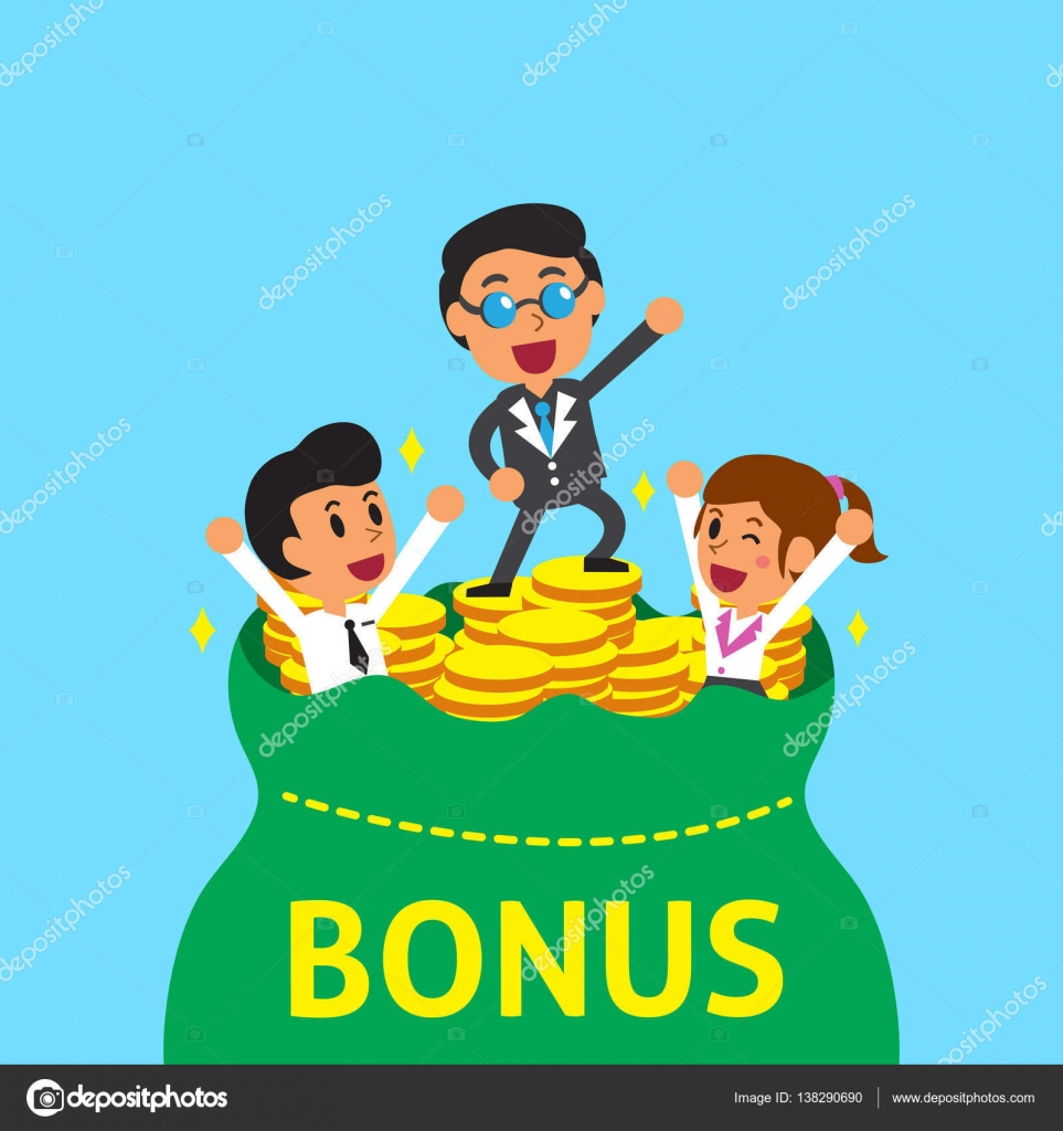 Cartoon business team with bonus money bag Stock Vector Image by ©Jaaak ...
