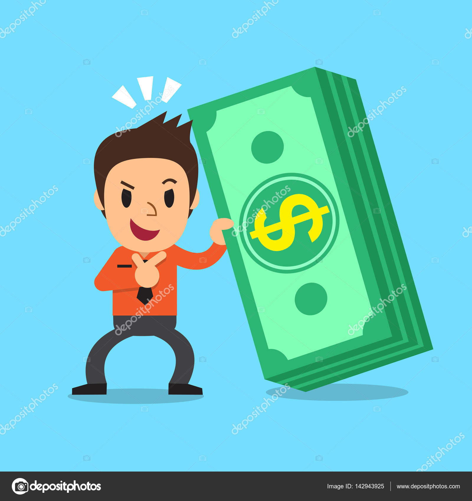 Cartoon businessman with money stack Stock Vector Image by ©Jaaak ...