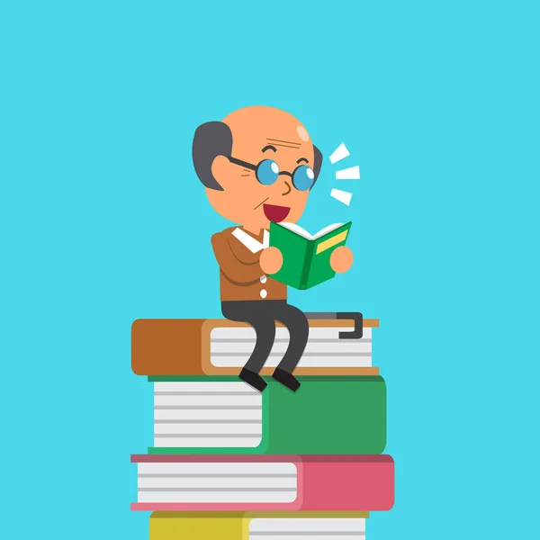 Cartoon old man and old woman reading book Stock Vector Image by ©Jaaak ...