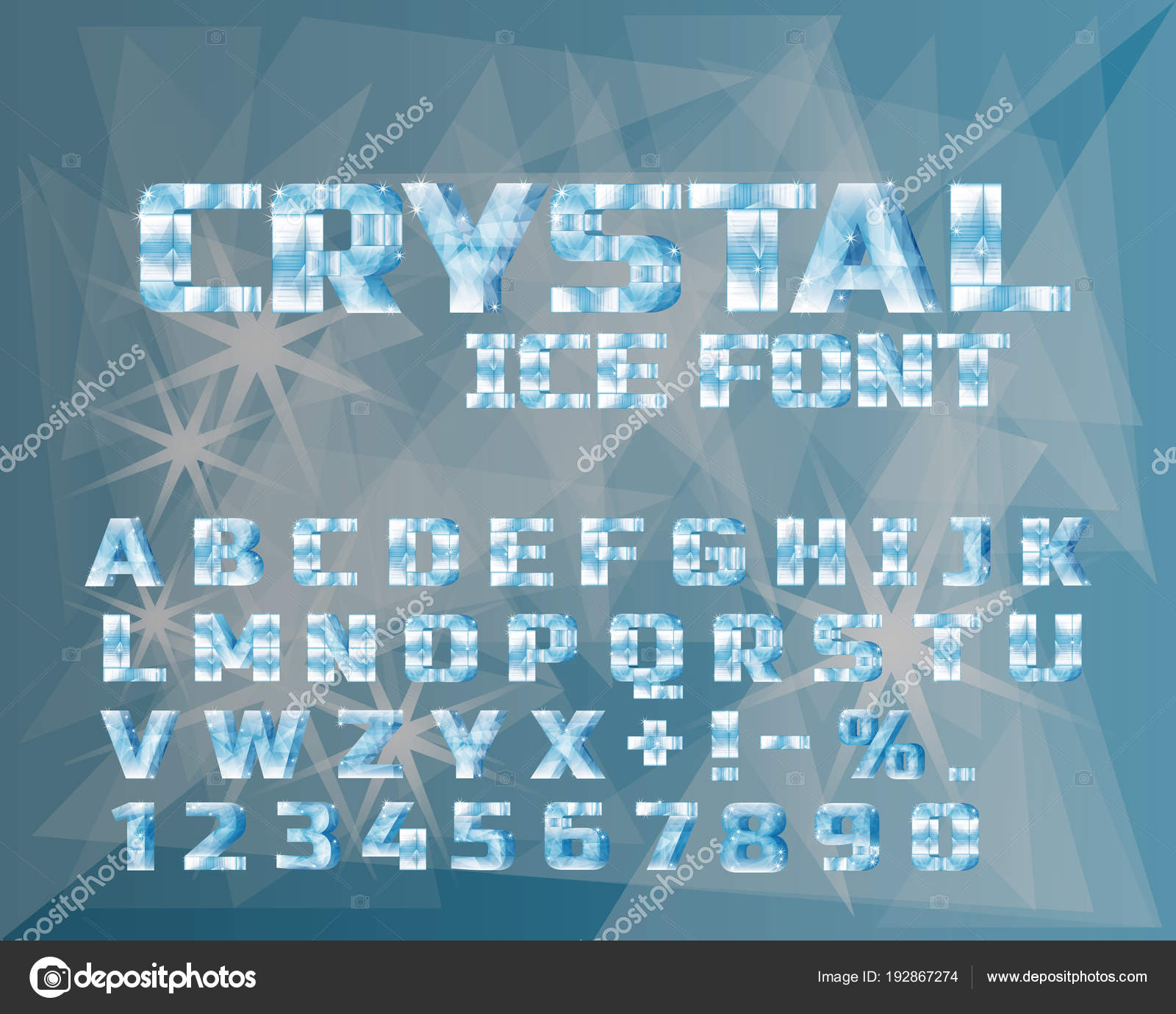 氷結晶のアルファベット。冷凍フォント. — ストックベクター ©RoneDya 192867274