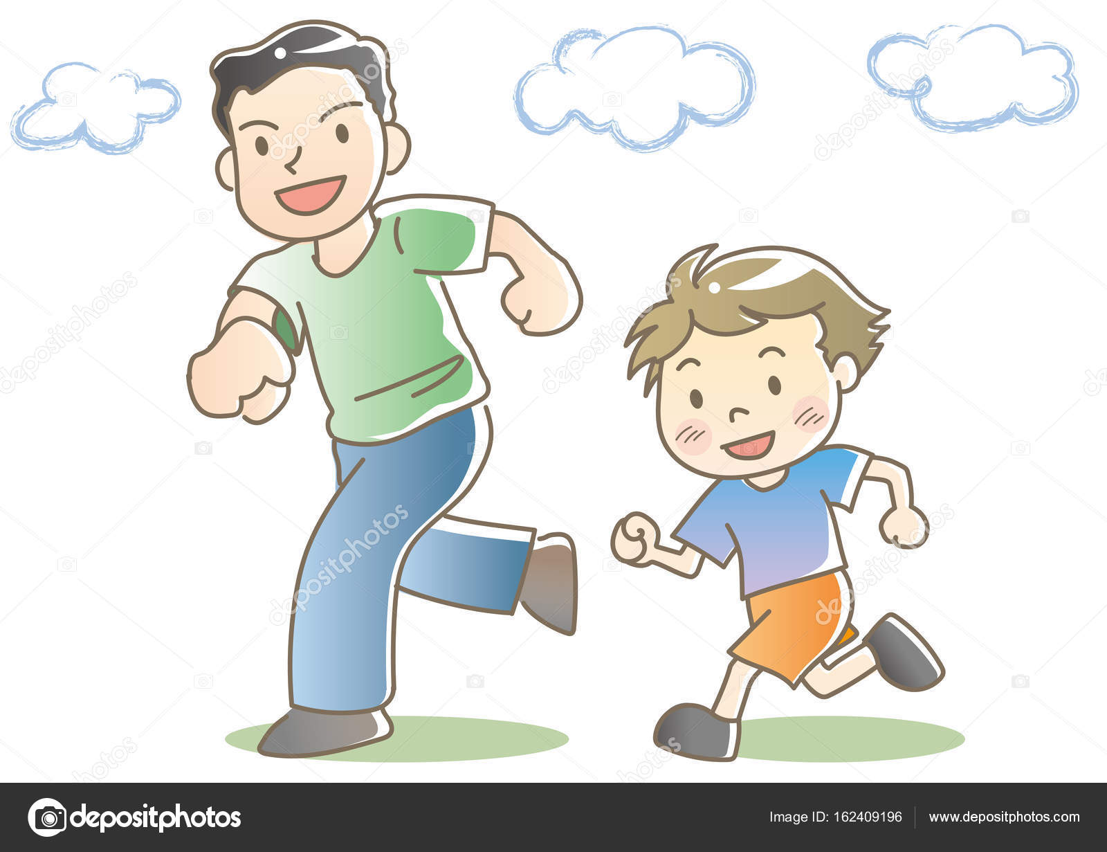 Jogging with father and child — Stock Vector © Kayocci #162409196