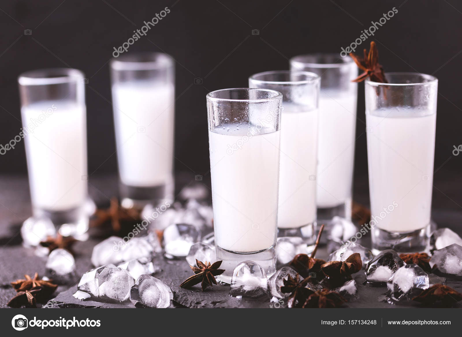 Arabic alcohol Raki with anis and ice. Arak, Ouzo Stock Photo by ©julie ...