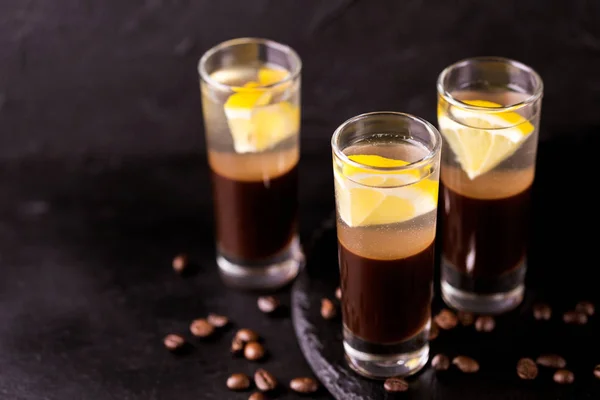 Alcoholic cocktail silver bullet with gin, coffee liqueur and le Stock ...