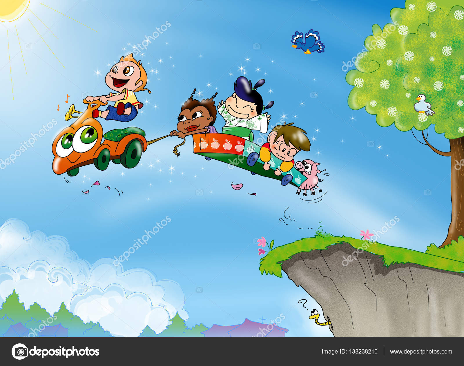 Children driving a magic machine Stock Photo by ©carlacastagno 138238210