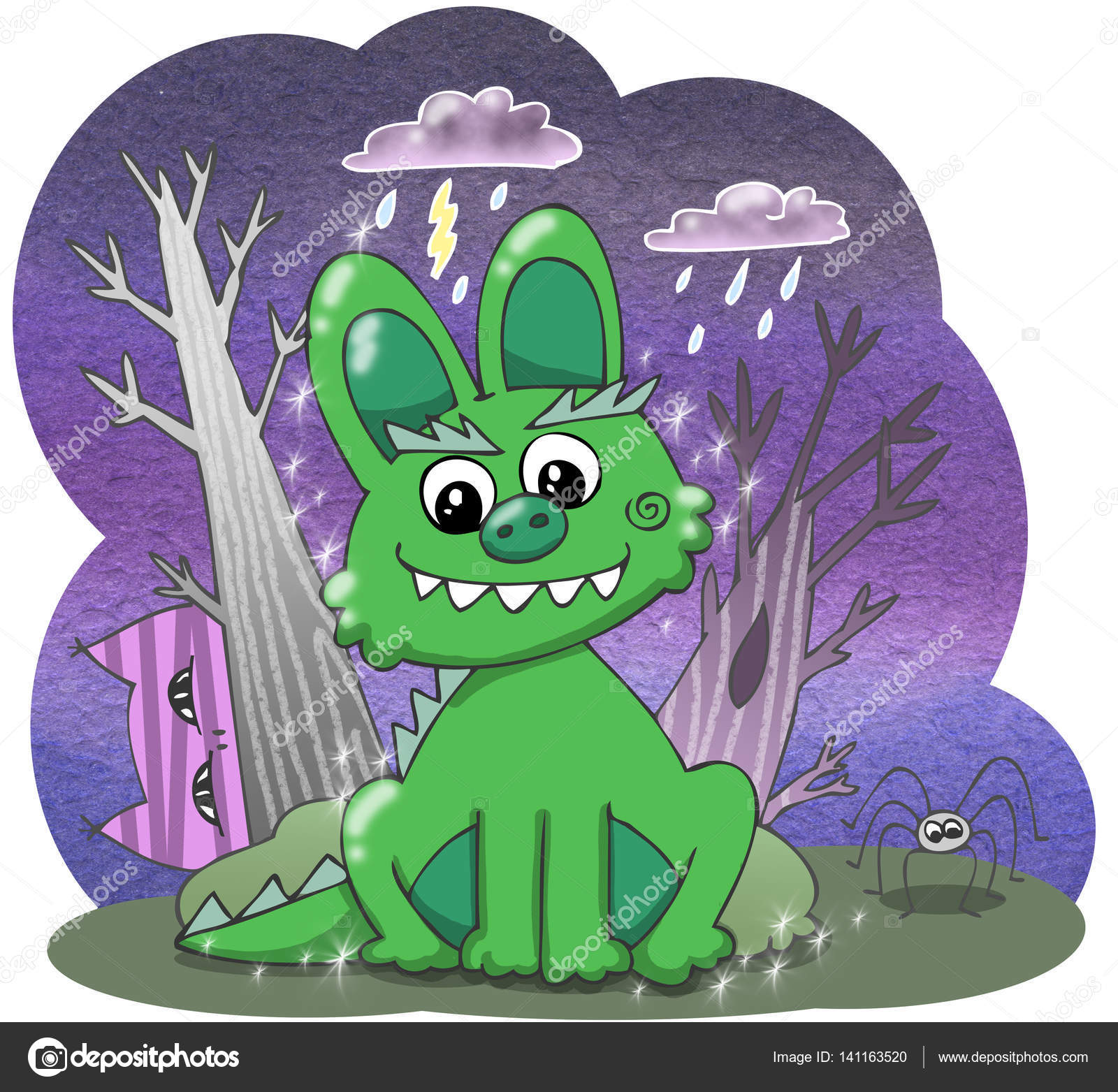 Cute Halloween bunny - monster Stock Illustration by ©carlacastagno ...
