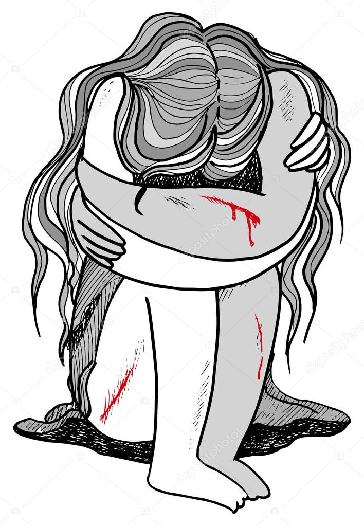 Violencia contra las mujeres vector conceptual 2024