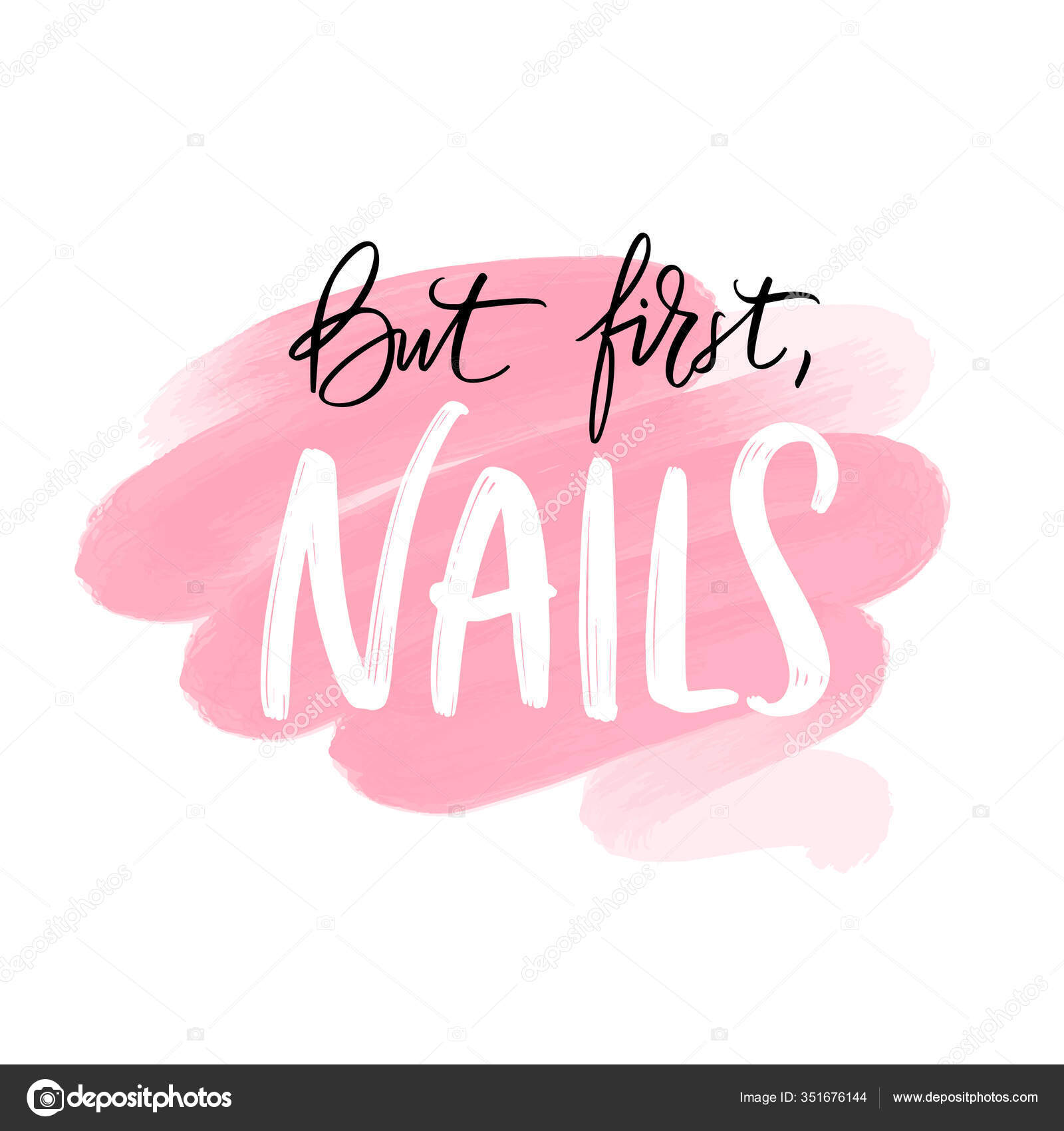 Vector Handwritten lettering about nails. Inspiration quote Stock ...