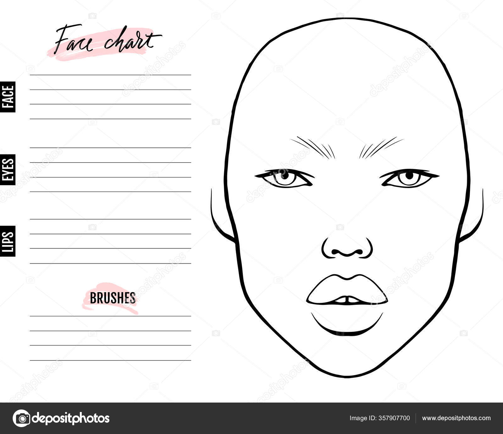 Female Face Template For Makeup