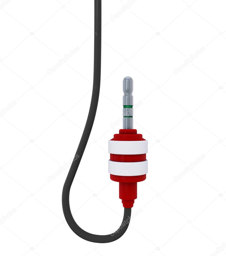 Input audio connector with cable macro isolated on white backgro Stock ...