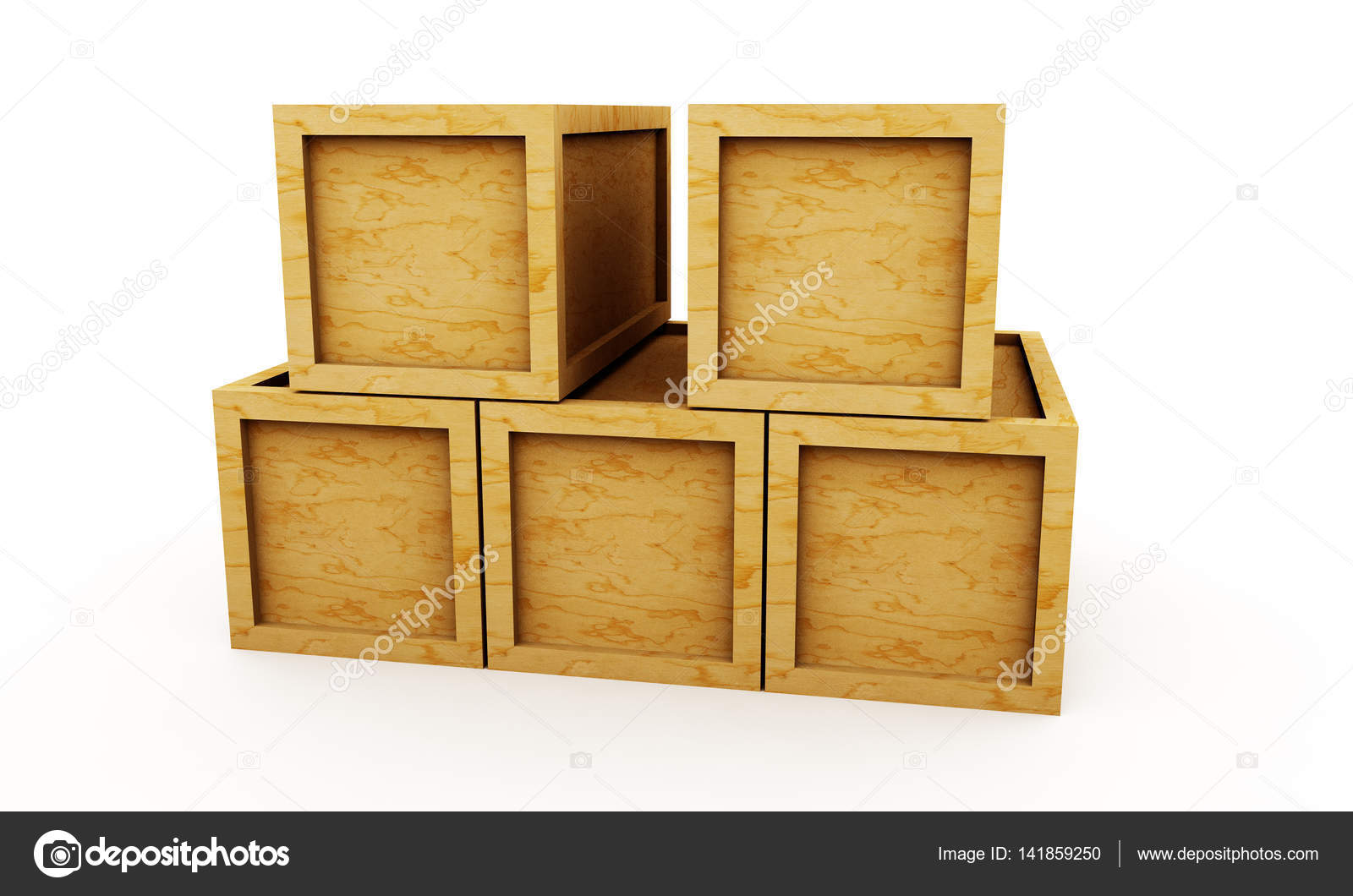 Wooden crate 3d illustration isolated on white background — Stock Photo ...