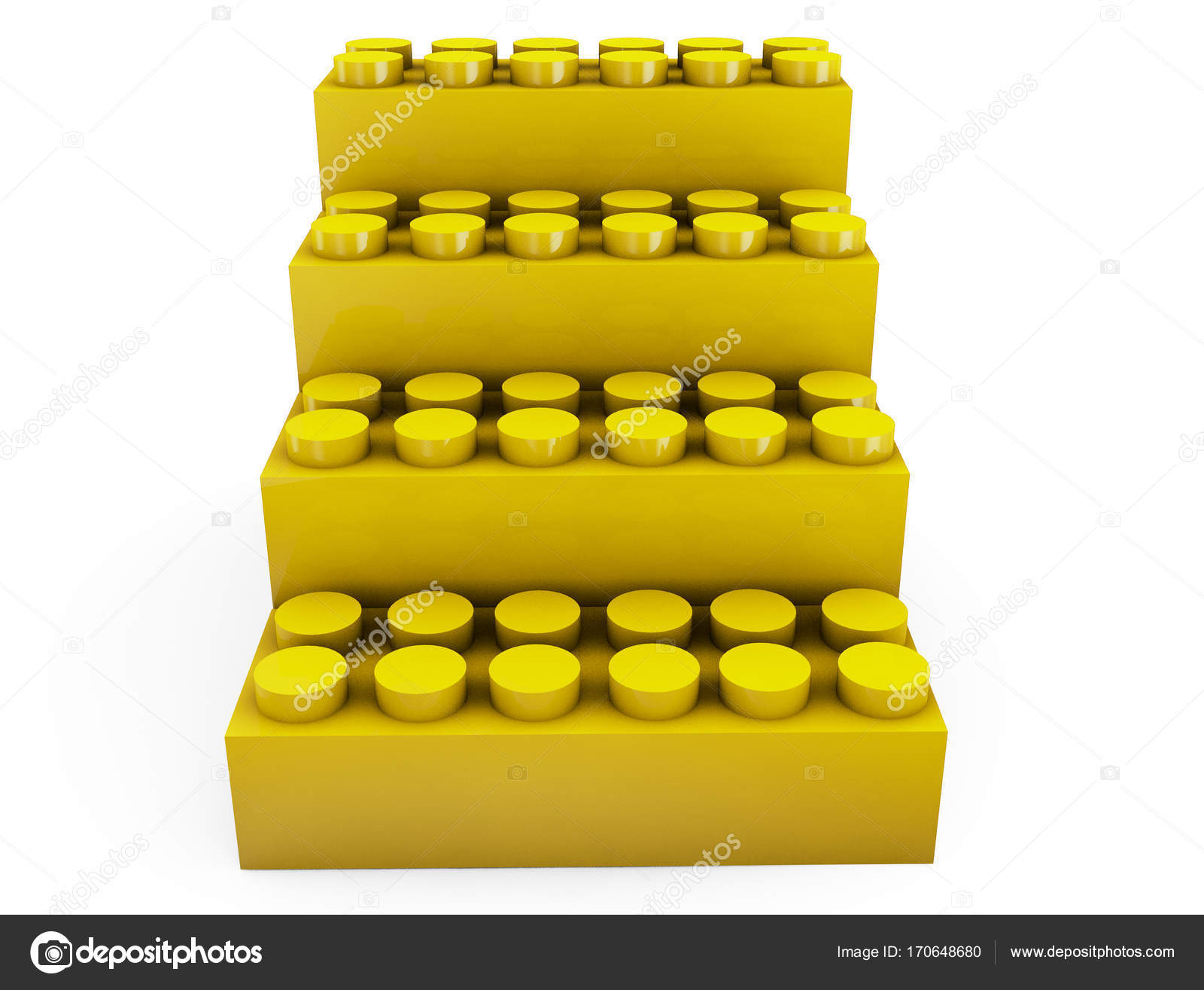 Colored toy bricks on white background 3d render Stock Photo by ...