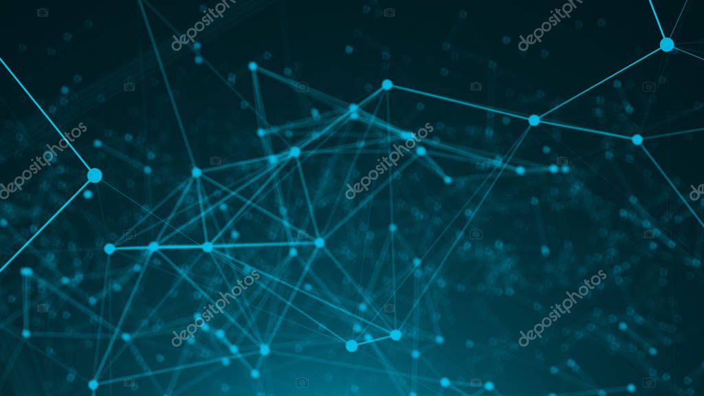 Puntos de conexión abstractos. Experiencia tecnológica. Dibujo digital ...