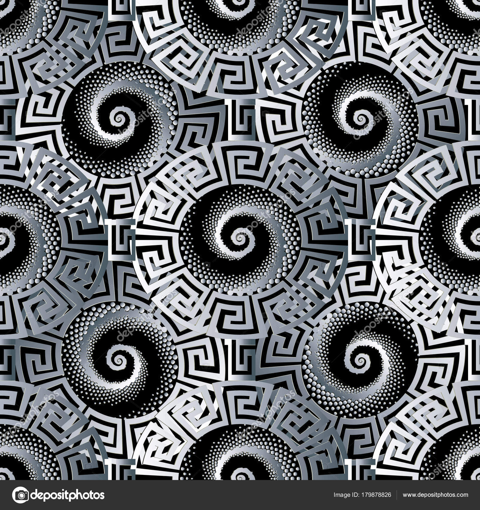 Meander greek key circles seamless pattern. Stock Vector by ©Nailaz ...