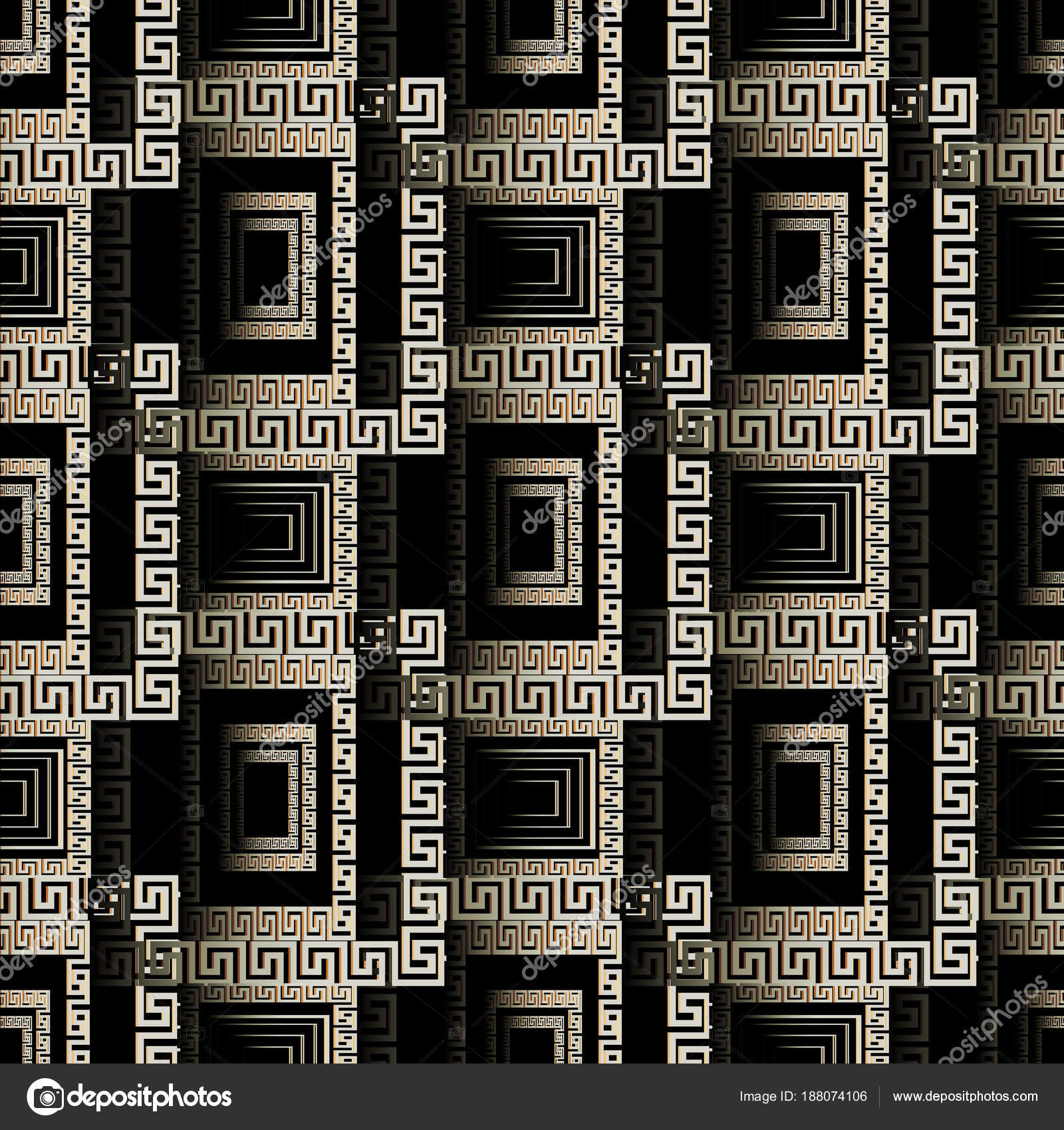 Modern abstract 3d greek key seamless pattern. Vector geometric Stock ...