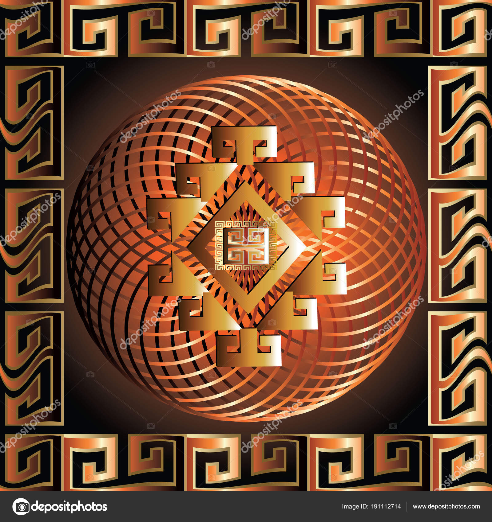 Greek 3d square panel. Seamless pattern. Modern background Stock Vector ...