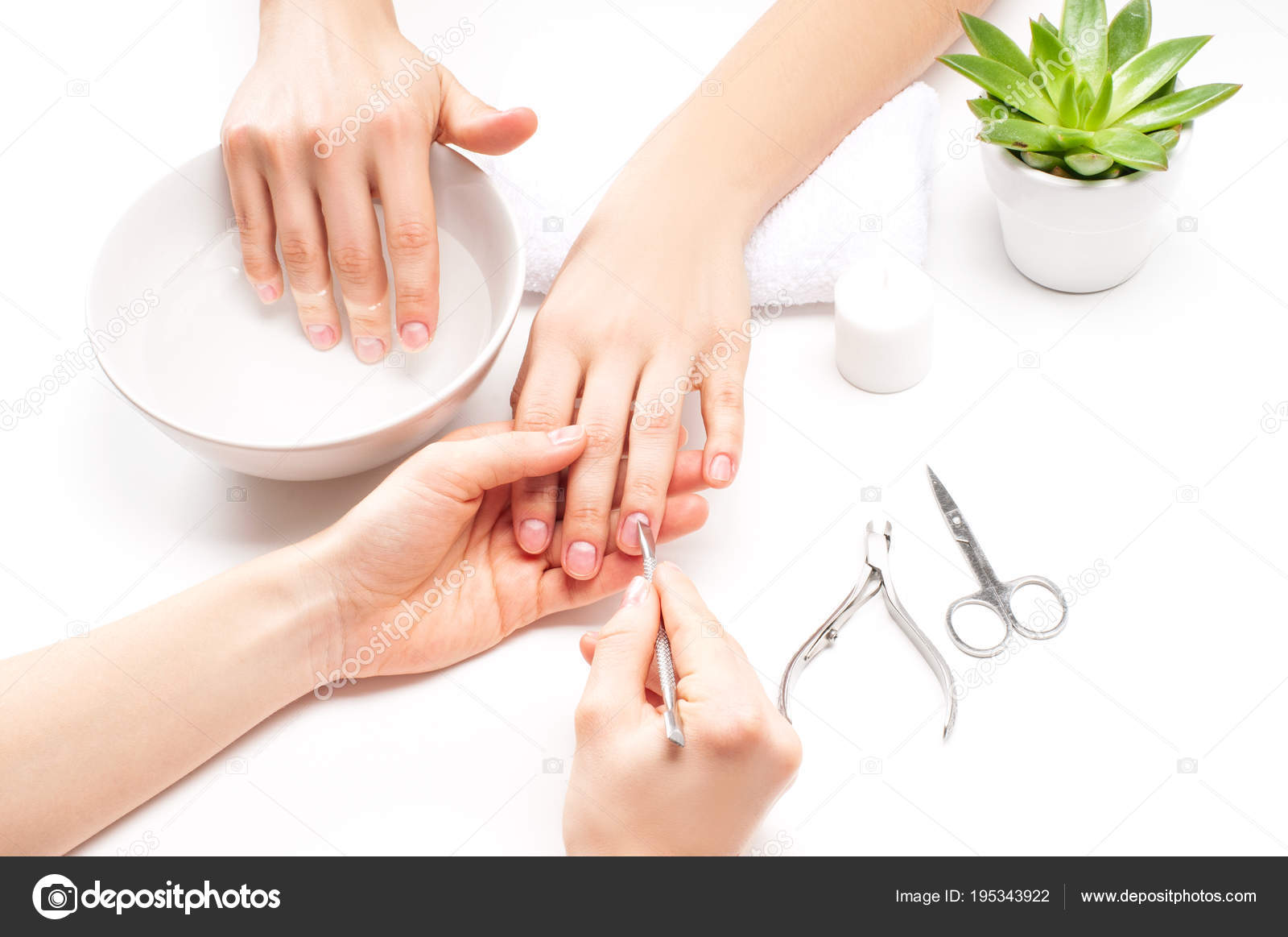 Hands care in the spa. Beautiful woman's hands with perfect manicure ...