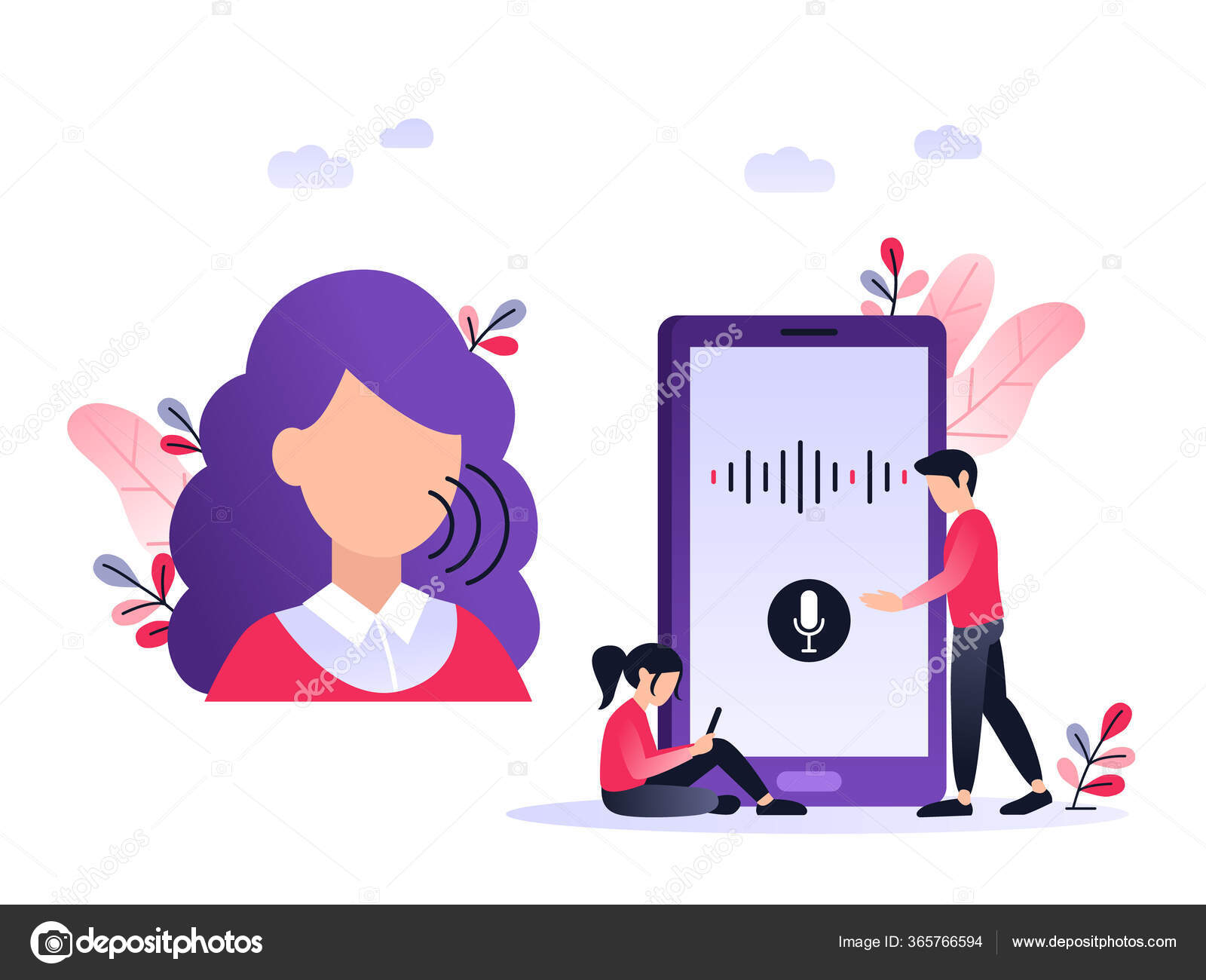 Voice Recognition Vector Illustration Stock Vector by ©tanyabosyk@mail.ru 365766594