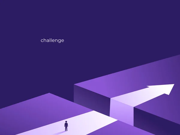 Business challenge and solution vector concept with person standing ...