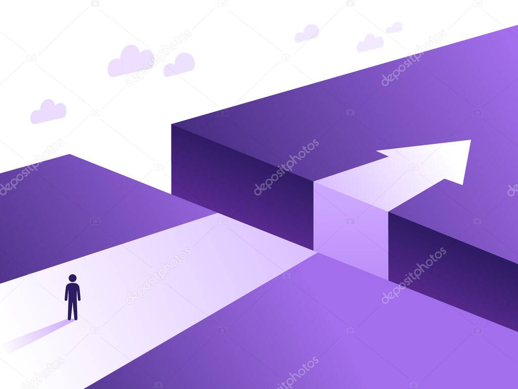 Desafío empresarial y concepto de vector de solución con la persona de ... Desafío empresarial y concepto de vector de solución con la persona de ...