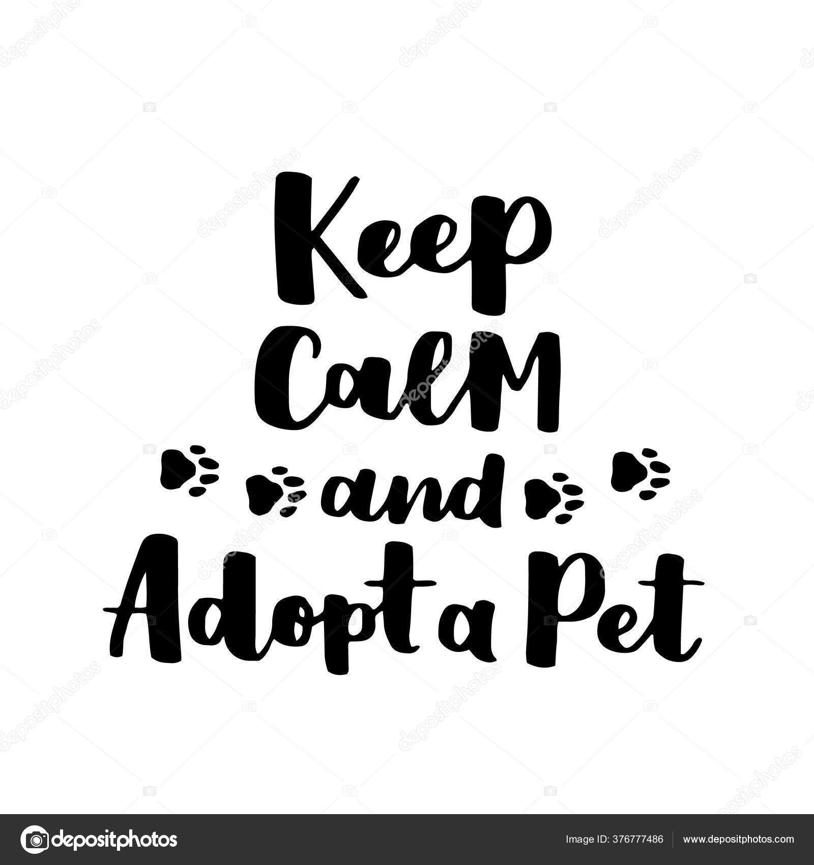 Vector Lettering Set Saying Pet Adoption Don't Shop Adopt Modern Stock ...