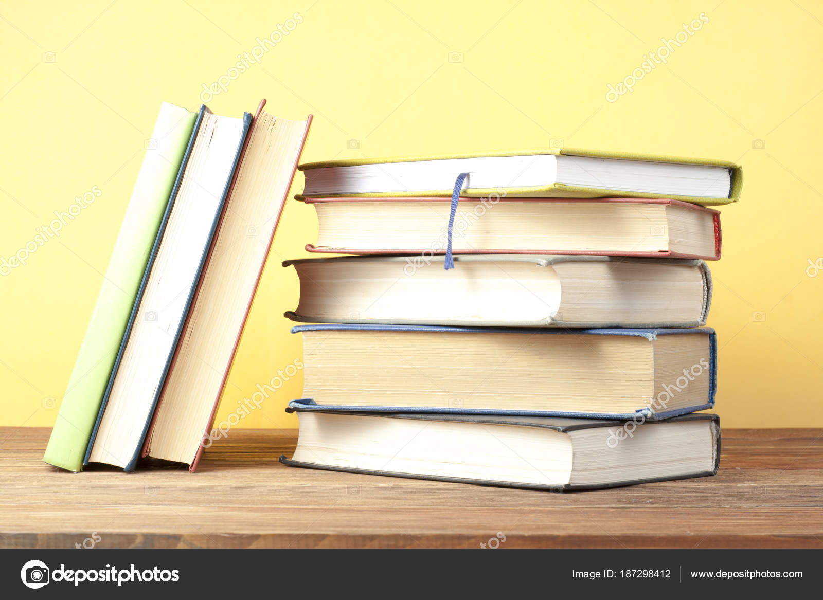 Stack of colorful books. Education background. Back to school. Copy ... Stack of colorful books. Education background. Back to school. Copy ...