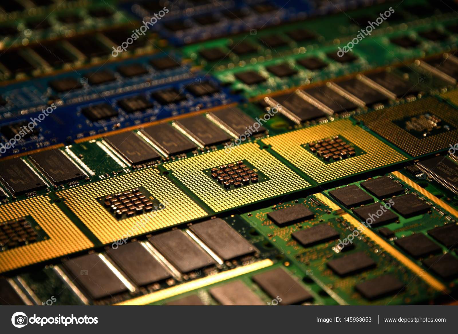 Computer Processor and memory modules, Background Stock Photo by ©Dan74 ...