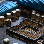 Intel LGA 1151 cpu socket on motherboard Computer PC Stock Photo by ...