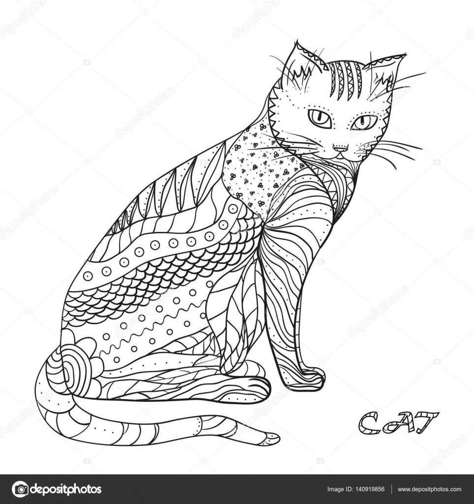 Cat. Design Zentangle. Stock Vector Image by ©MikaBesfamilnaya #140919856