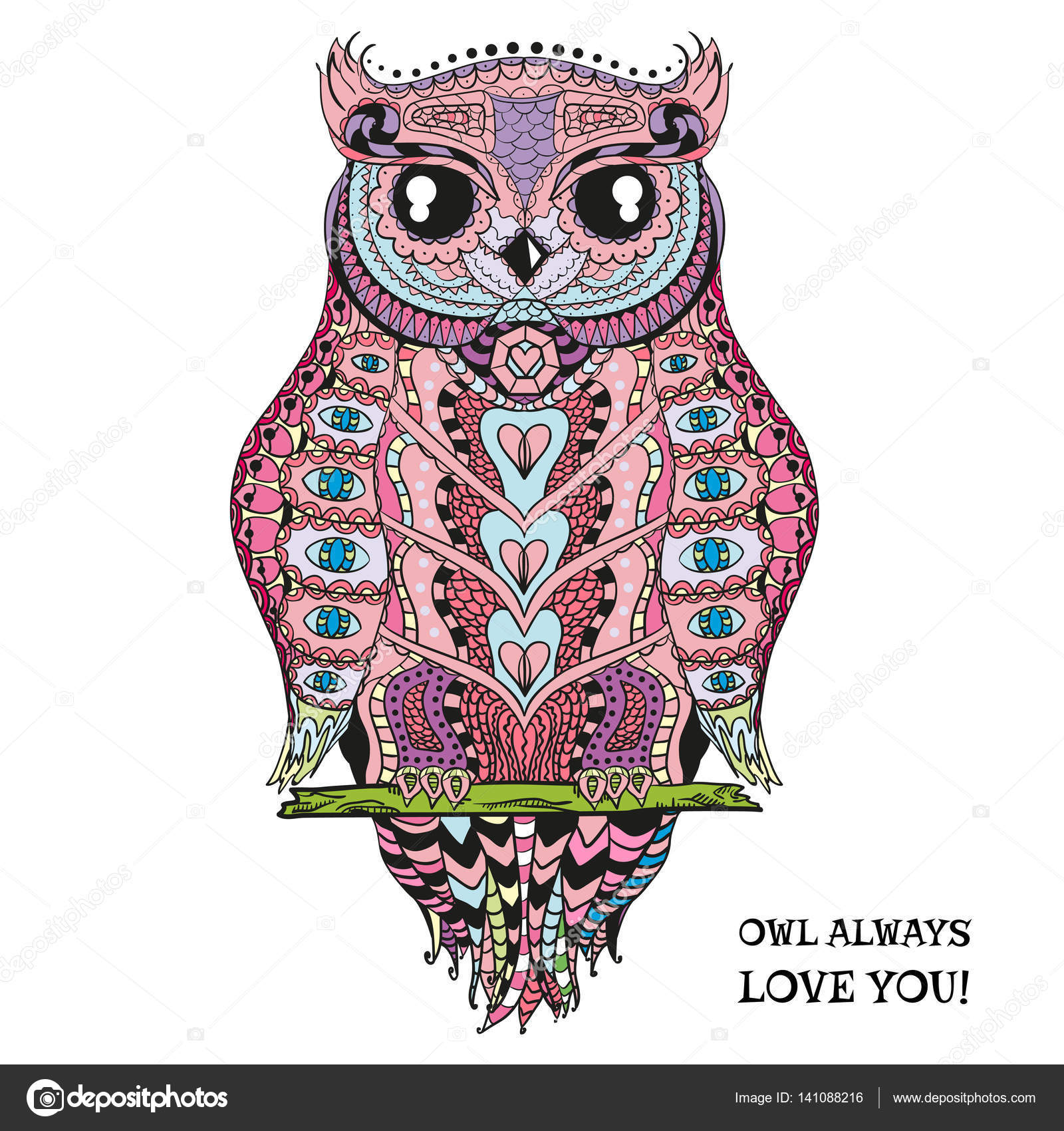 Owl. Design Zentangle. Stock Vector Image by ©MikaBesfamilnaya #141088216