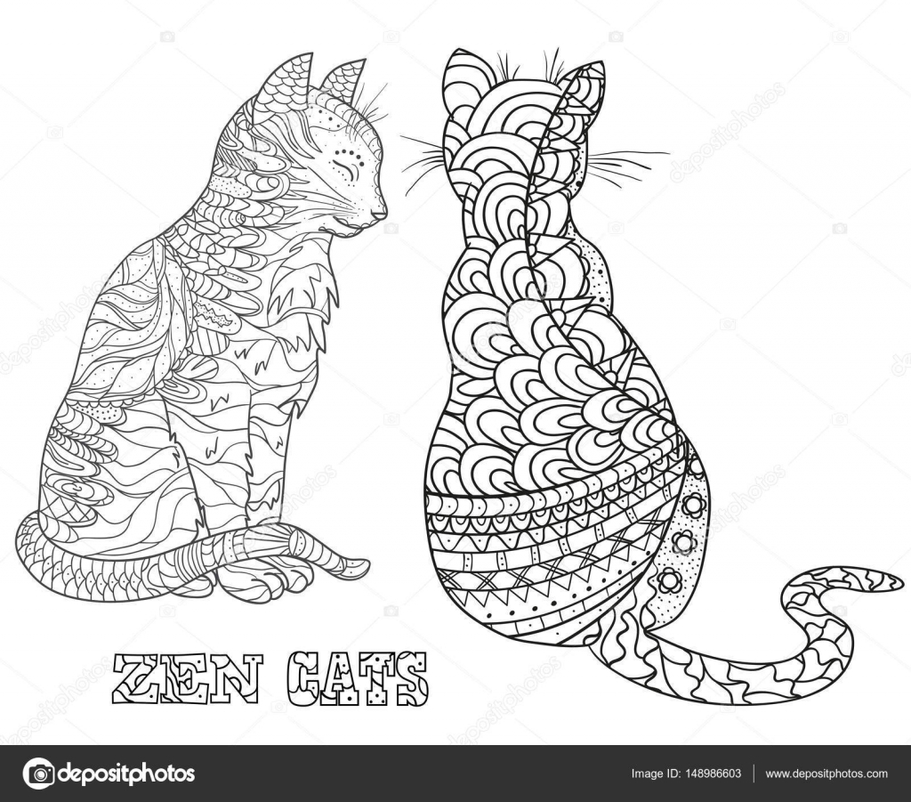 Cats. Zen art Stock Vector by ©MikaBesfamilnaya 148986603