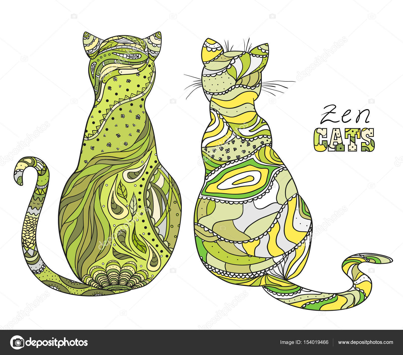 Cats. Zen art Stock Vector Image by ©MikaBesfamilnaya #154019466