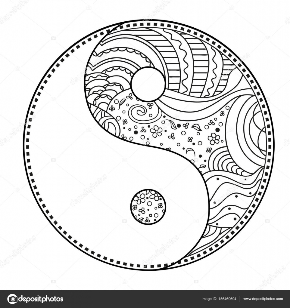 Yin and Yang. Zentangle. Stock Vector Image by ©MikaBesfamilnaya #156469694