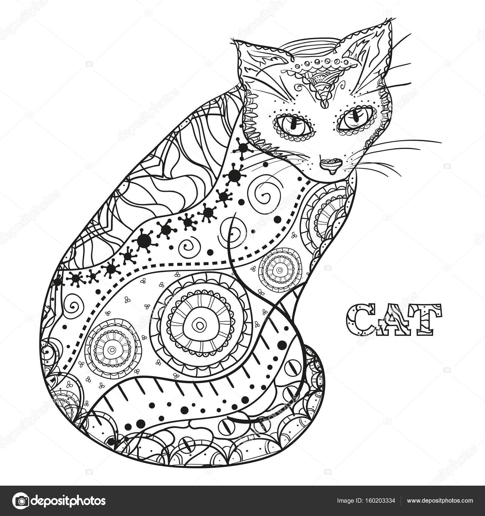 Cat. Design Zentangle. Stock Vector Image by ©MikaBesfamilnaya #160203334